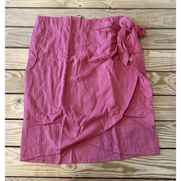 Denim&Co | Shorts | New Dco Linen Blend Sarong Skort Size Small Womens Red Clay | Poshmark